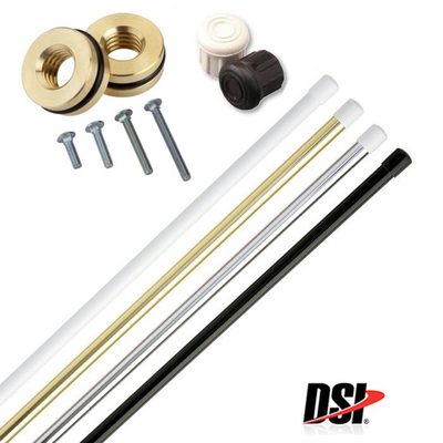 6' Aluminum Color Guard Flag Pole PKG w/ Weights&Rubber Caps-Director's ...