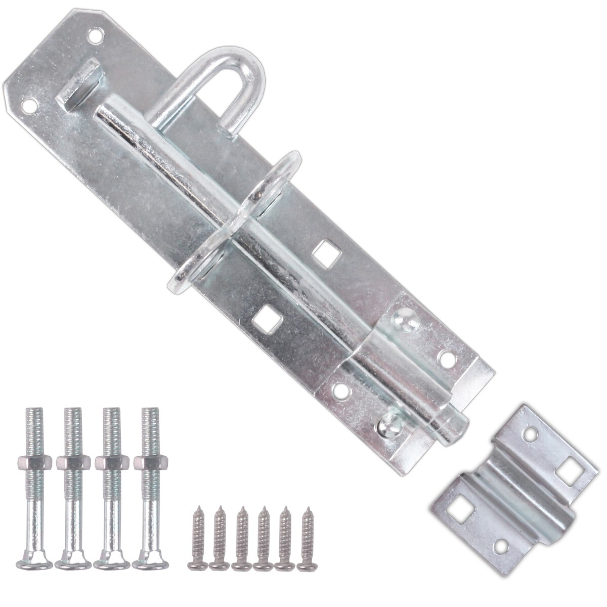 GALVANISED DROP BOLTS 2x Padbolt Outdoor Gate Shed Sliding Lock Catch ...