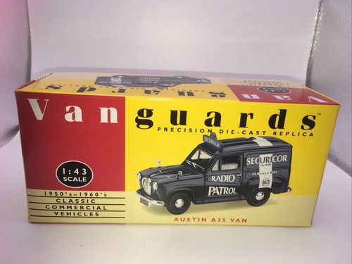 CORGI VANGUARDS 1:43 AUSTIN A35 VAN - SECURICOR RADIO PATROL VA17004 ...