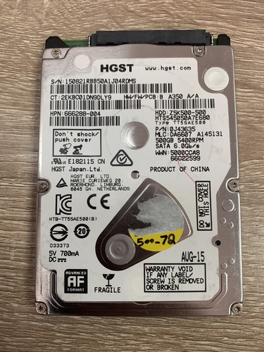 HGST - 500GB - 5400RPM 2.5" SATA HDD:Z5K500-500 HHD #500_72 | eBay