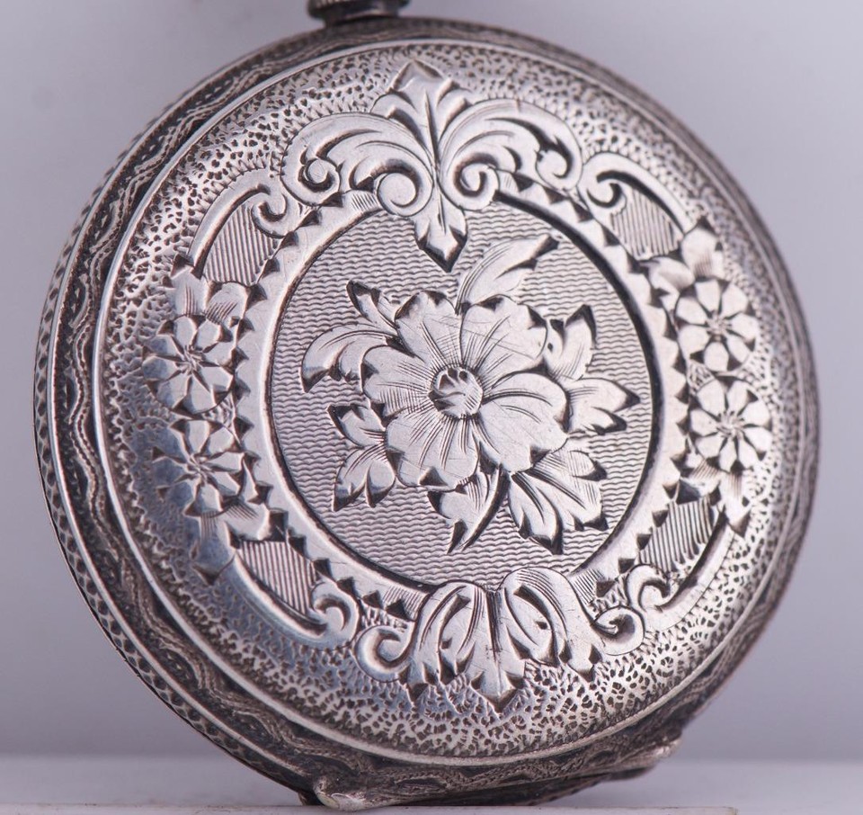 Antique Ladies Hand Engraved Silver Presentation Imperial Pocket Watch ...