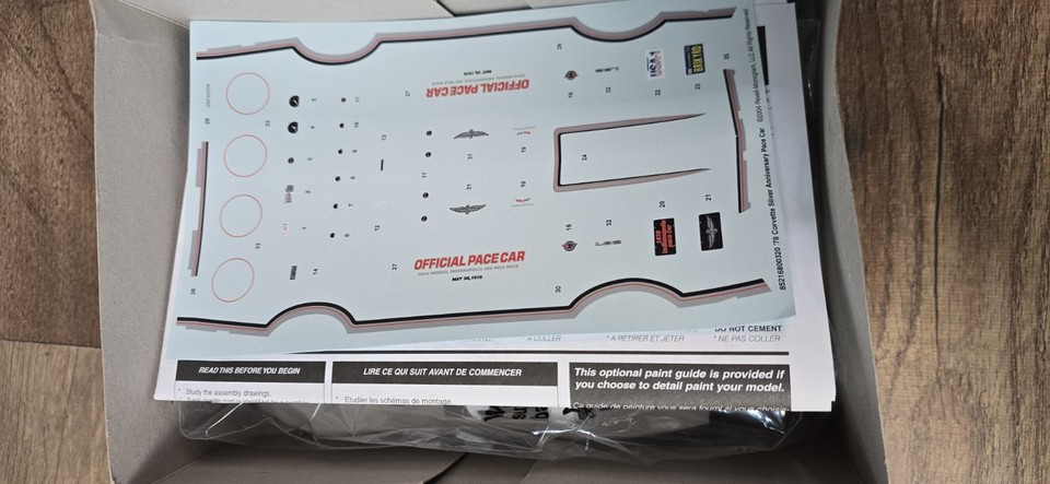 Revell 78 Corvette Indianapolis Pace Car Model Kit 1/24 New Open Box ...