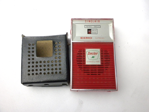 Vintage 1960's Sinclair Gasoline Pump Dino Red & Silver Transistor ...