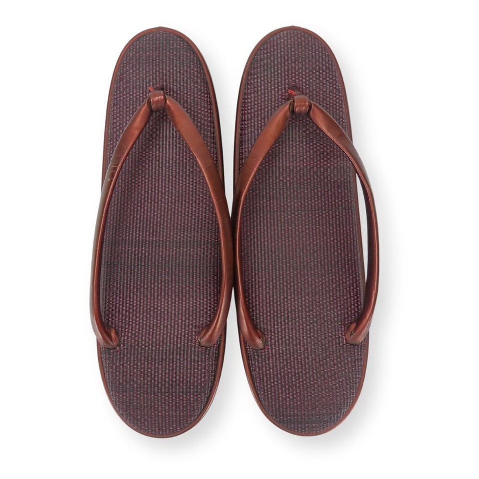 Used Zori Sandals Polyester Synthetic Leather Bordeaux Modern Kimono ...