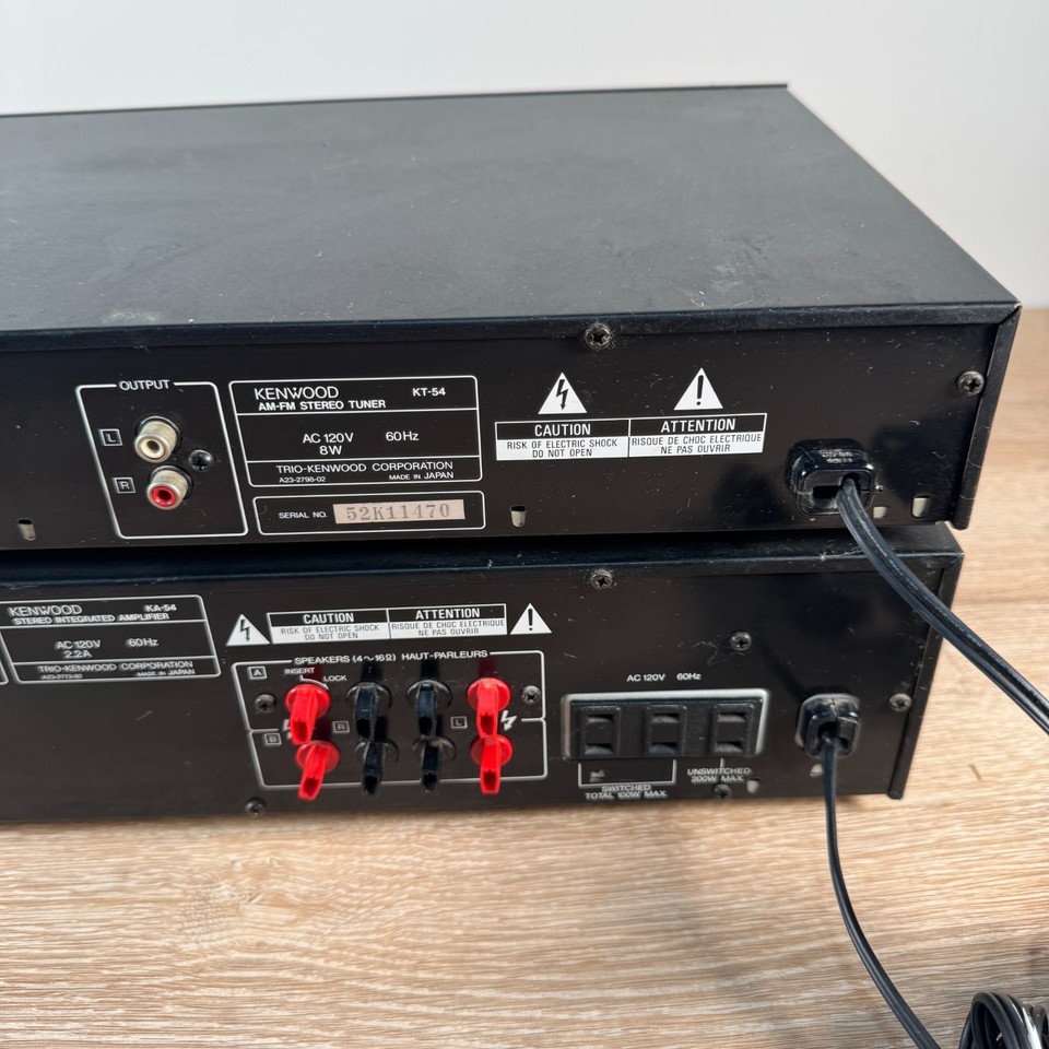 Vintage 1980's Kenwood KA-54 Stereo Integrated Amplifier and KT-54 ...