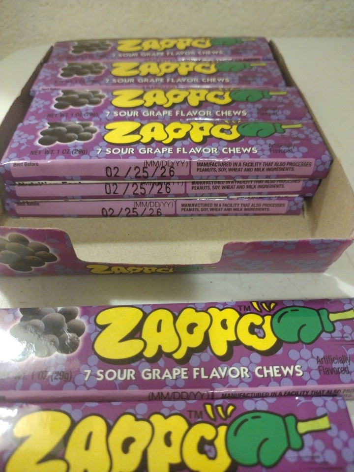 Zappo Chews Sour Grape Flavor Candy 7 pcs per pack. (15) Packs. D | eBay