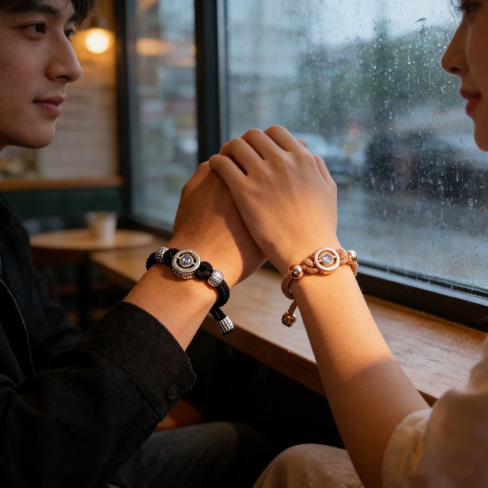 2pcs Couple Matching Bracelets Adjustable Rope Bracelets For Couples ...