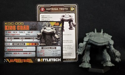 Battletech King Crab Mech + Pilot Cards Alpha Strike Comstar Command II ...