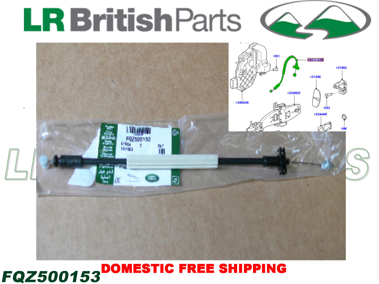 LAND ROVER REAR DOOR EXTERIOR RELEASE CABLE RANGE ROVER SPORT 05-13 ...