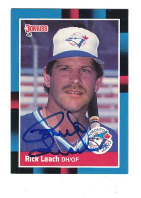 Rick Leach AUTOGRAPHED 1988 DONRUSS BASEBALL CARD SIGNED TORONTO BLUE ...