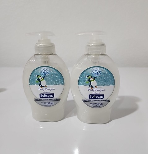 LOT OF 2 SOFTSOAP PARTY PENGUIN MINT SCENT 5.5 OUNCES CHRISTMAS HOLIDAY ...