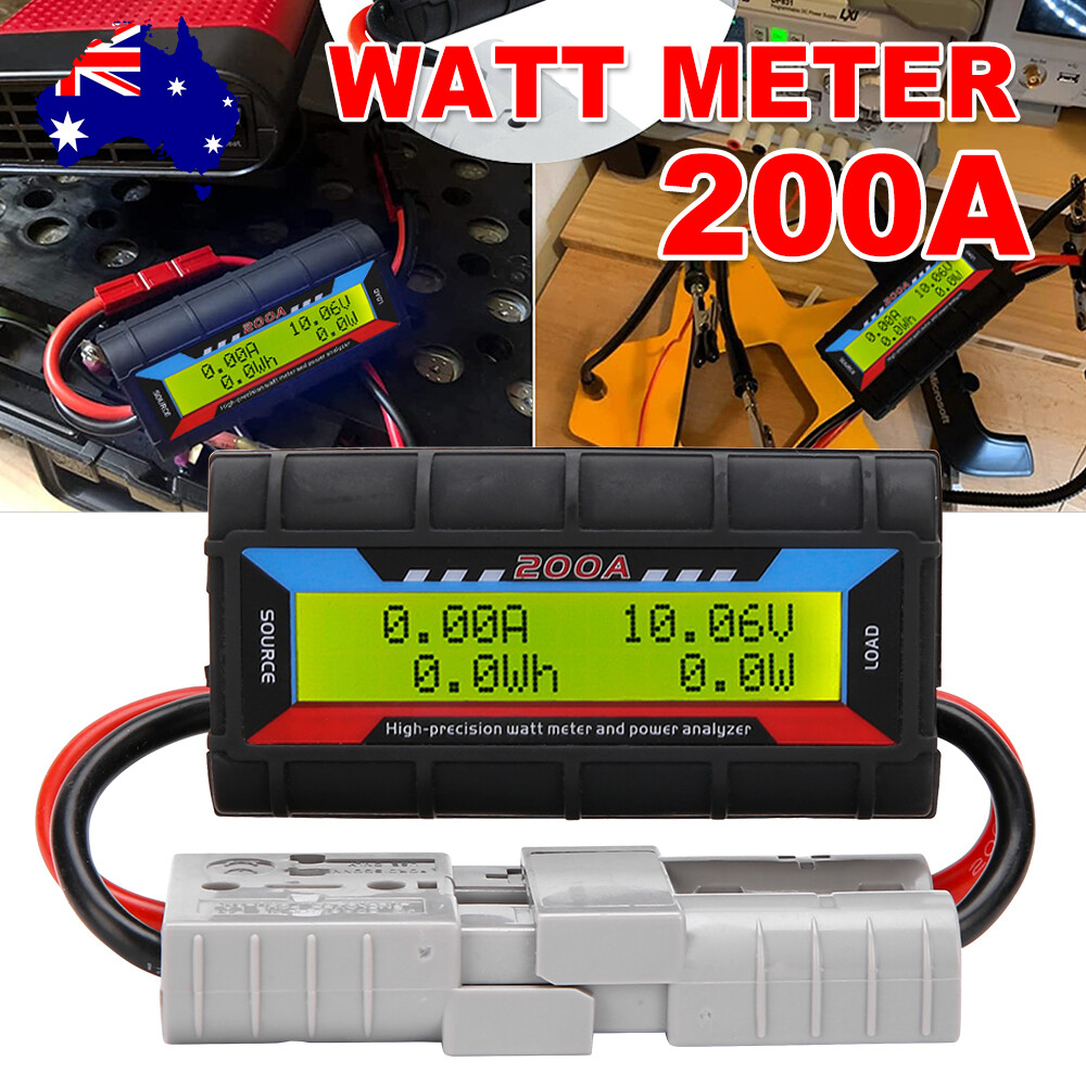 12V 200 Amp Watt Meter Anderson Plug Power Analyser Solar Caravan ...