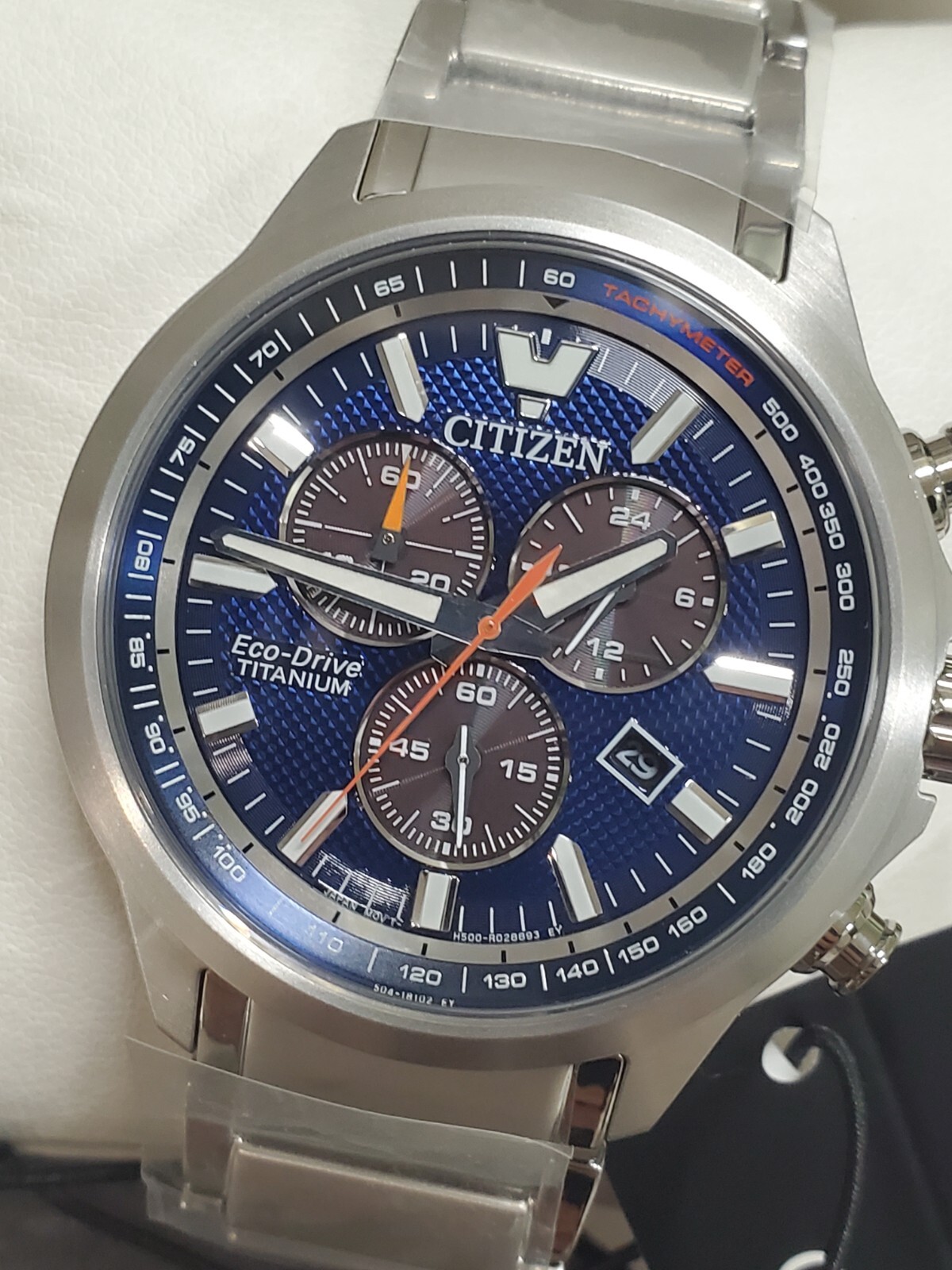 $425 MSRP | Citizen Men’s Titanium Chronograph Eco-Drive Watch - AT2471 ...