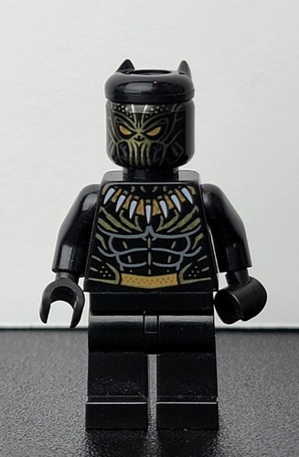 LEGO Super Heroes Erik Killmonger Minifigure Golden Black Panther 76099 ...