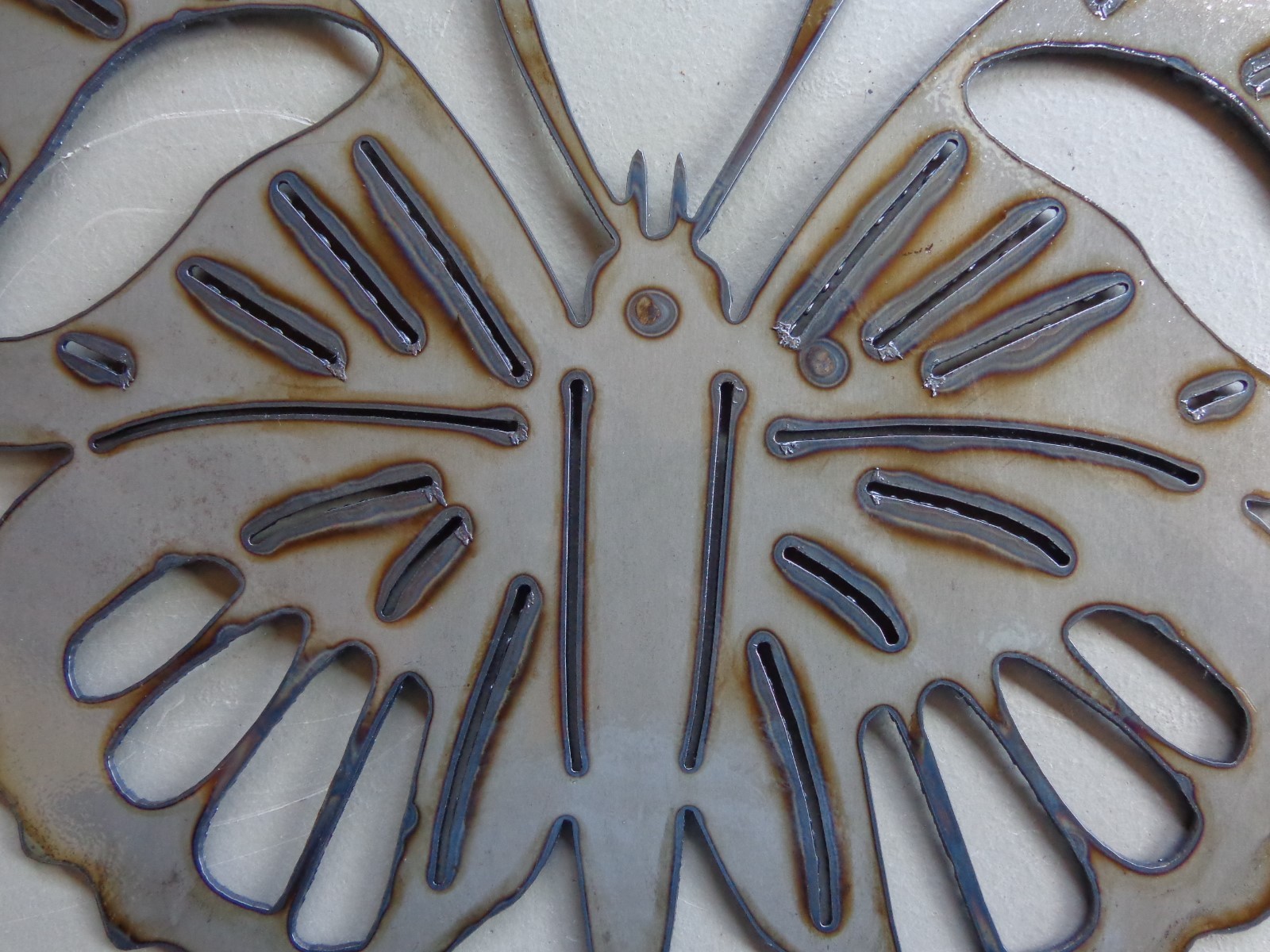 Garden Butterfly Plasma Cut Metal Wall Art Natural Steel Finish 13-1/2 ...