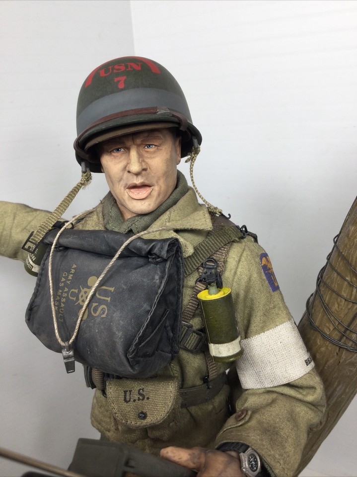 1/6 CUSTOM WW2 US 7TH NAVAL BEACH BTN. BEACHMASTER OMAHA BEACH DIORAMA ...