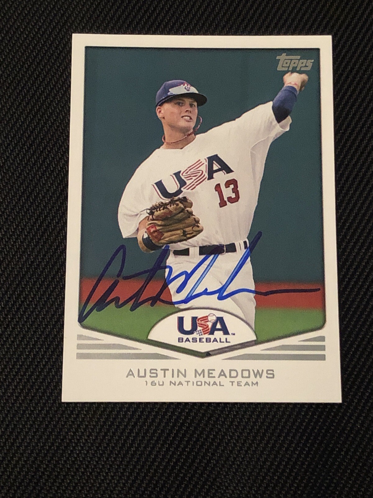AUSTIN MEADOWS 2011 TOPPS USA BASEBALL ROOKIE SIGNED AUTOGRAPHED CARD # ...