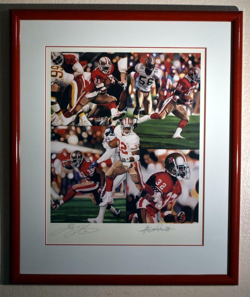 Ricky Watters Autographed Matted & Framed Anthony Douglas Lithograph ...