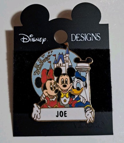 Disney Designs JOE Name Pin Mickey Mouse Minnie Donald Kingdom Parks ...
