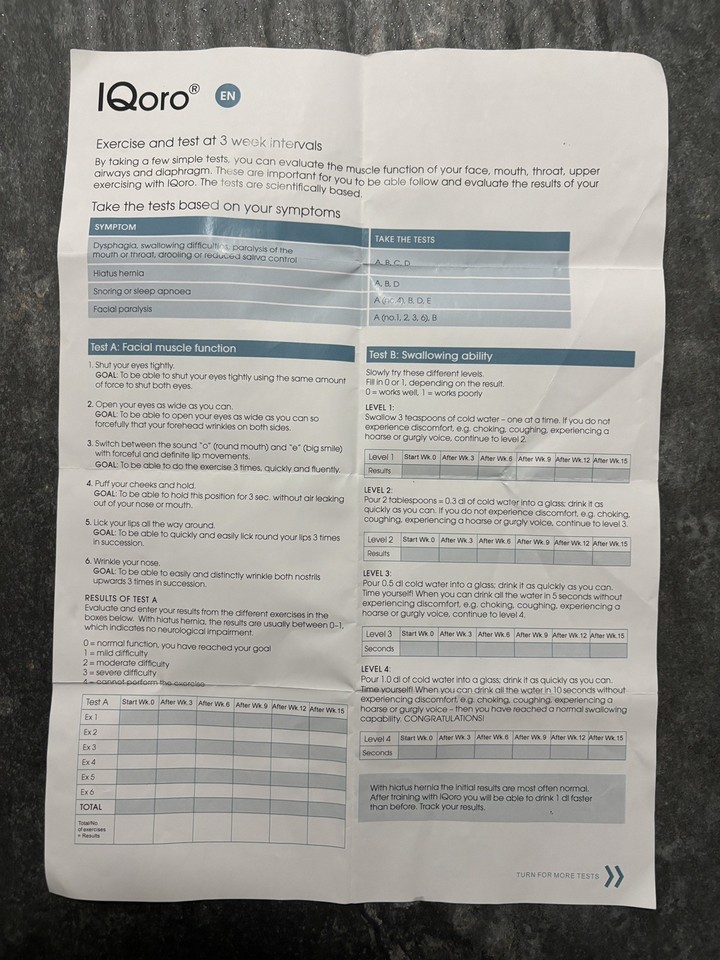 Used IQoro For Acid Reflux, Hiatus Hernia, Gerd, Dyspraxia, Snoring etc ...