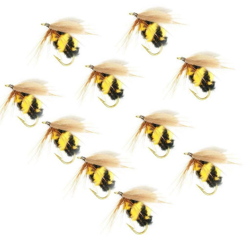 10PCS/Lots Foam Bumble Bee Nymph Trout Flies Fly fishing Hook | eBay