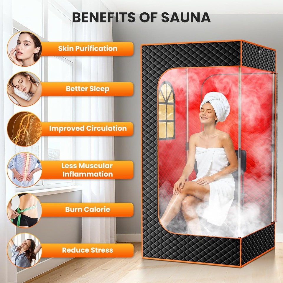 NAIZEA Infrared Sauna Box Sauna for Home Steam Saunas with RedLight ...