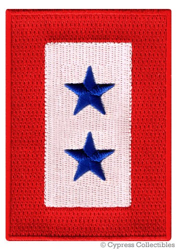 TWO BLUE STAR SERVICE BANNER PATCH MILITARY FLAG EMBLEM embroidered ...