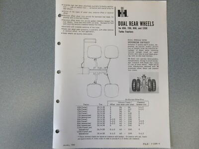 International Dual Rear Wheels for 656, 706, 806, 1206 Tractors 2 Page ...