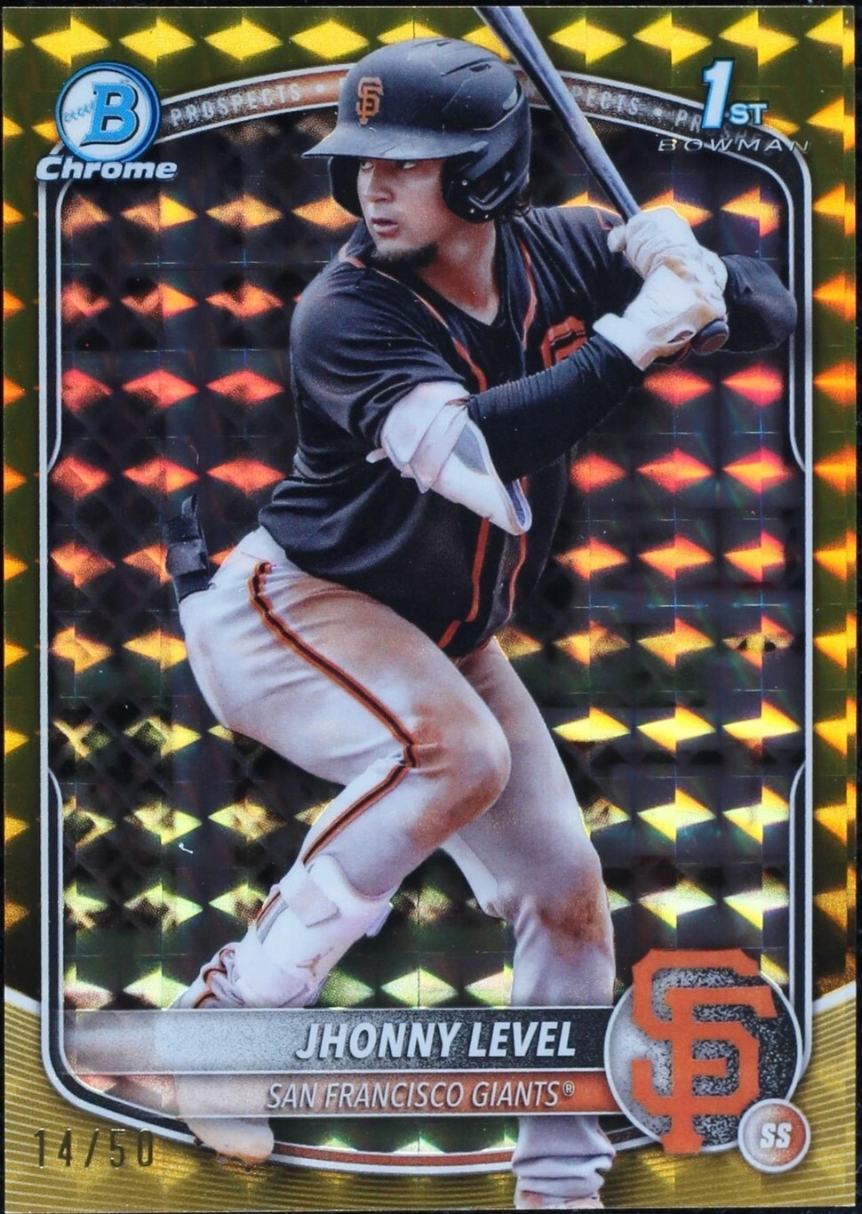 2025 Bowman - Chrome Prospects Jhonny Level #BCP-147 Gold Geometric ...