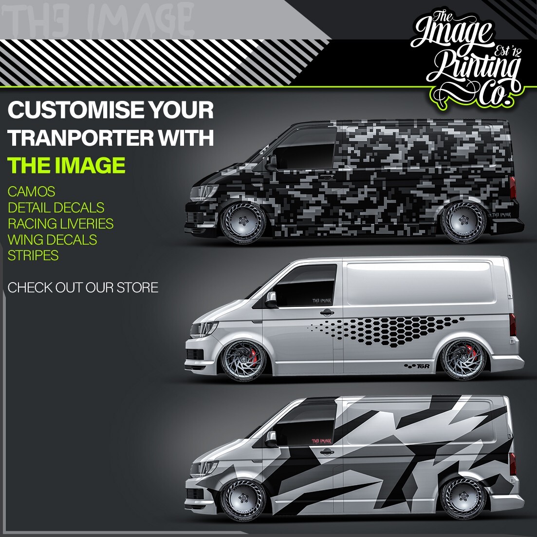 VW TRANSPORTER Camo Vinyl Decal Kit ~ T4 T5 T6 Camouflage Camper ...