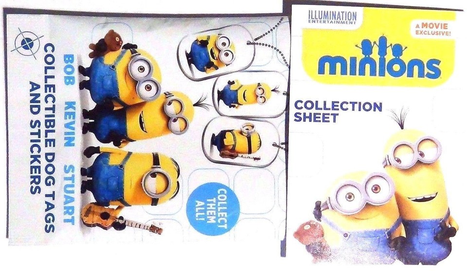 Minions Dog Tag Cro-Minion Stuart Necklace #5 Sticker #19 Kevin One Eye ...