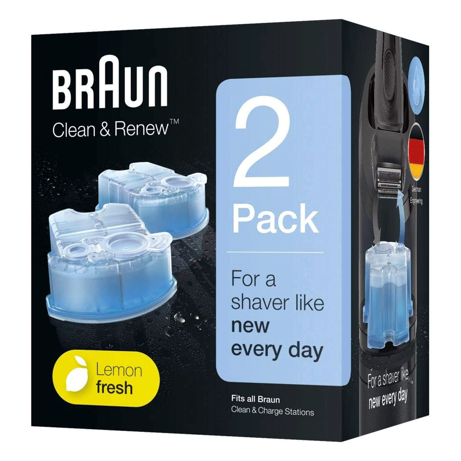 Braun CCR3 Clean Renew Mens Shaver Hygienic Cleaning Refill Cartridge 2 ...