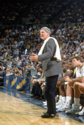 Head coach Bill Frieder University of Michigan looks on du- Basketball ...