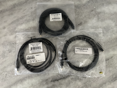 Monoprice S/PDIF (Toslink) Digital Optical Audio Cable 12ft plus 2@ 6 ...