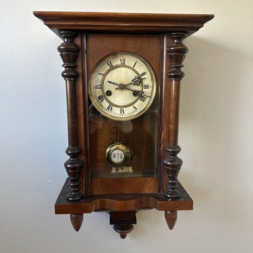 Antique HAC Hamburg Germany Wall Clock 21” Wood Pendulum Key Project | eBay