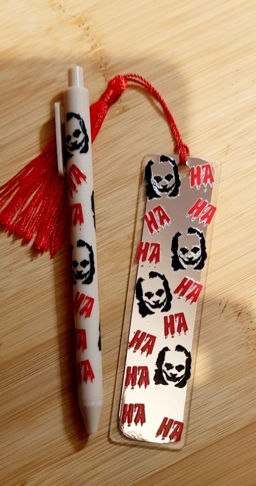 The Joker Movie theme Bookmark And Pen - Creepy Mirrored Joker Bookmark ...
