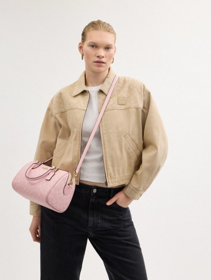 NWT Limited Coach Rowan Satchel Bag In Signature Canvas CV961 powder ...