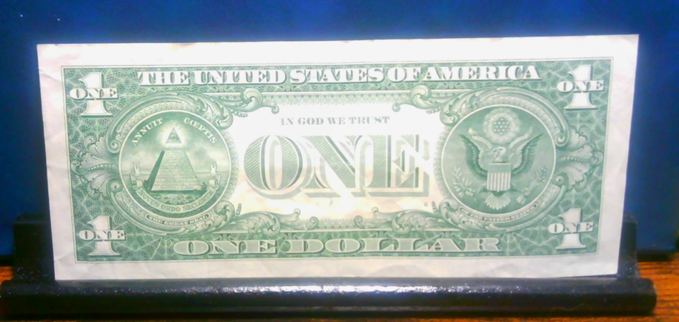 Bookend fancy 1 dollar bill B-day note 7/6/1976 & zip code Arlington TX ...