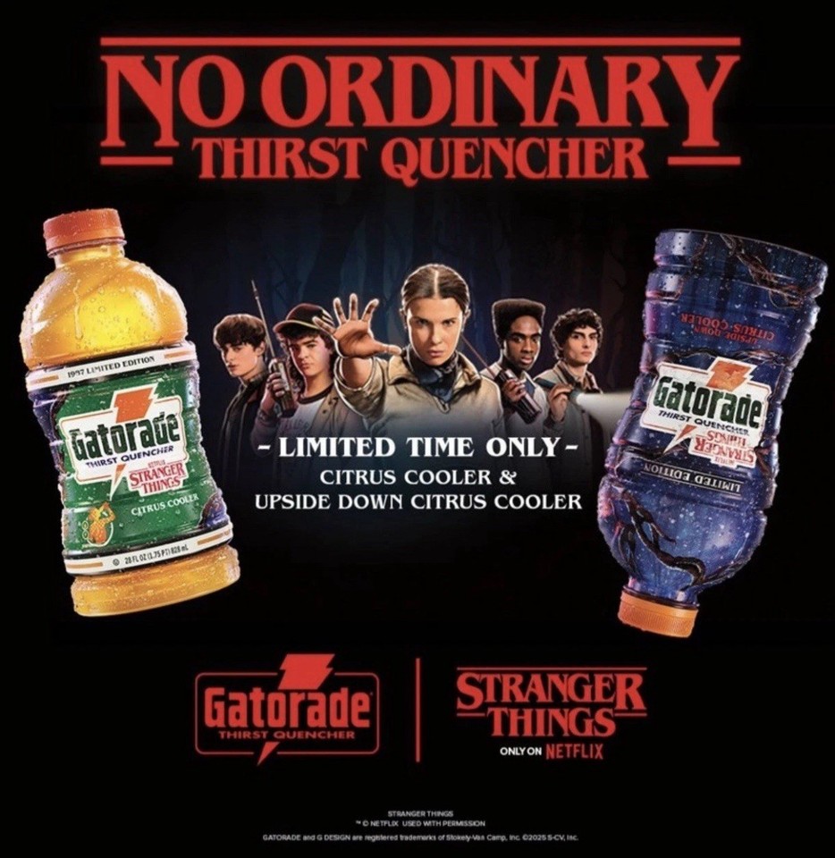 2x Gatorade Citrus Cooler 28 oz Bottles - Stranger Things Limited ...