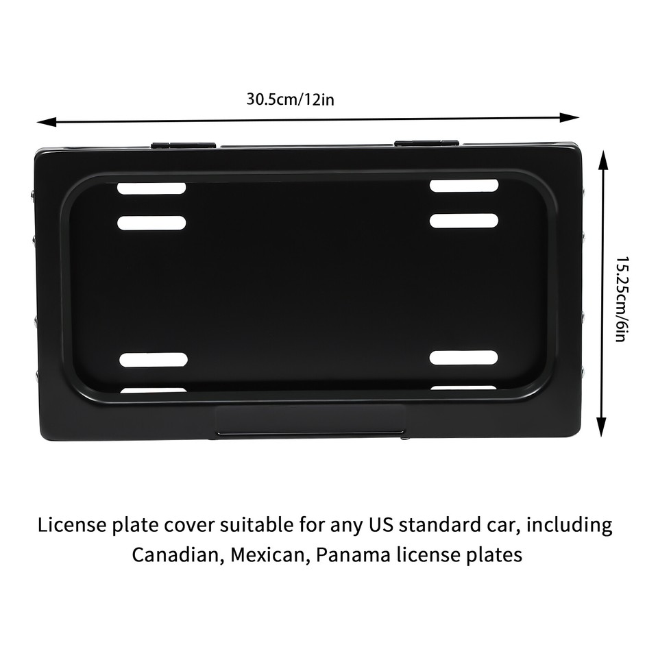 2PCS Rear License Plate Frames Universal License Plate Tag Holder Black ...