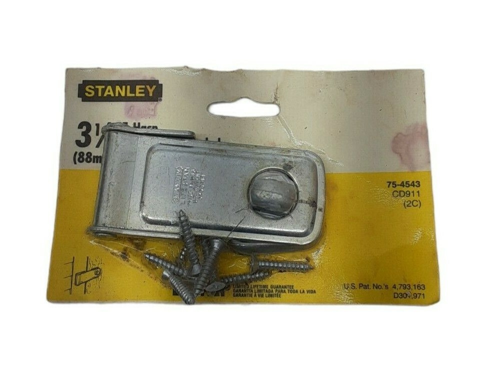 754543 Plated 2in Zinc Safety Hasps 8in Hasp Sfty Hardware 3-1 Stanley ...