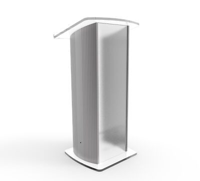 Acrylic Pulpit Aluminum Podium Frosted Lectern Church School Conference ...