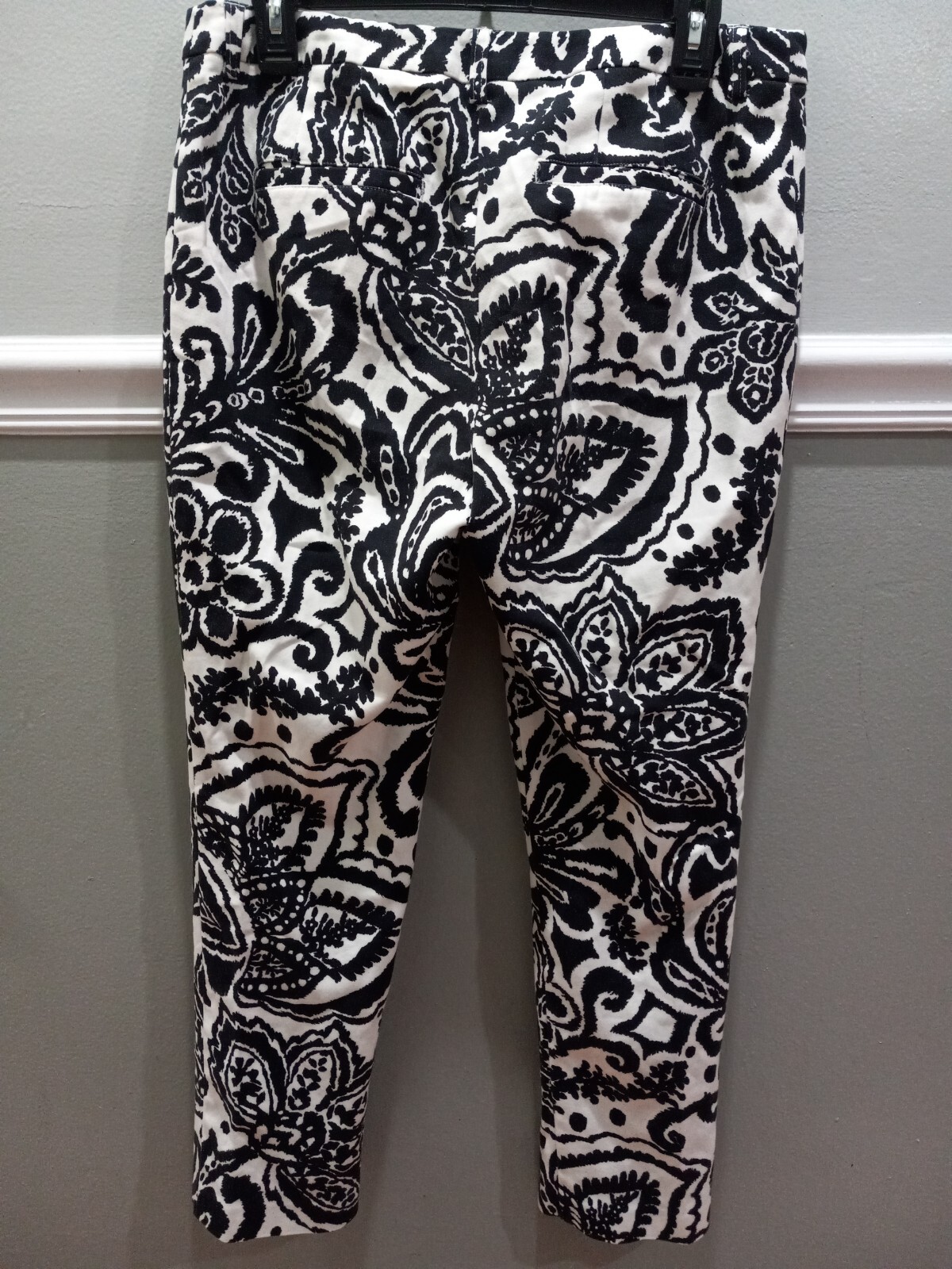 CHICOS WOMEN'S SIZE 15 REGULAR PAISLEY PATTERN DRESS PANTS BLACK ...