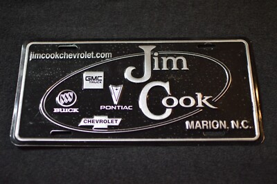 Jim Cook Marion GMC NC License Plate Dealership Metal Booster Vintage ...