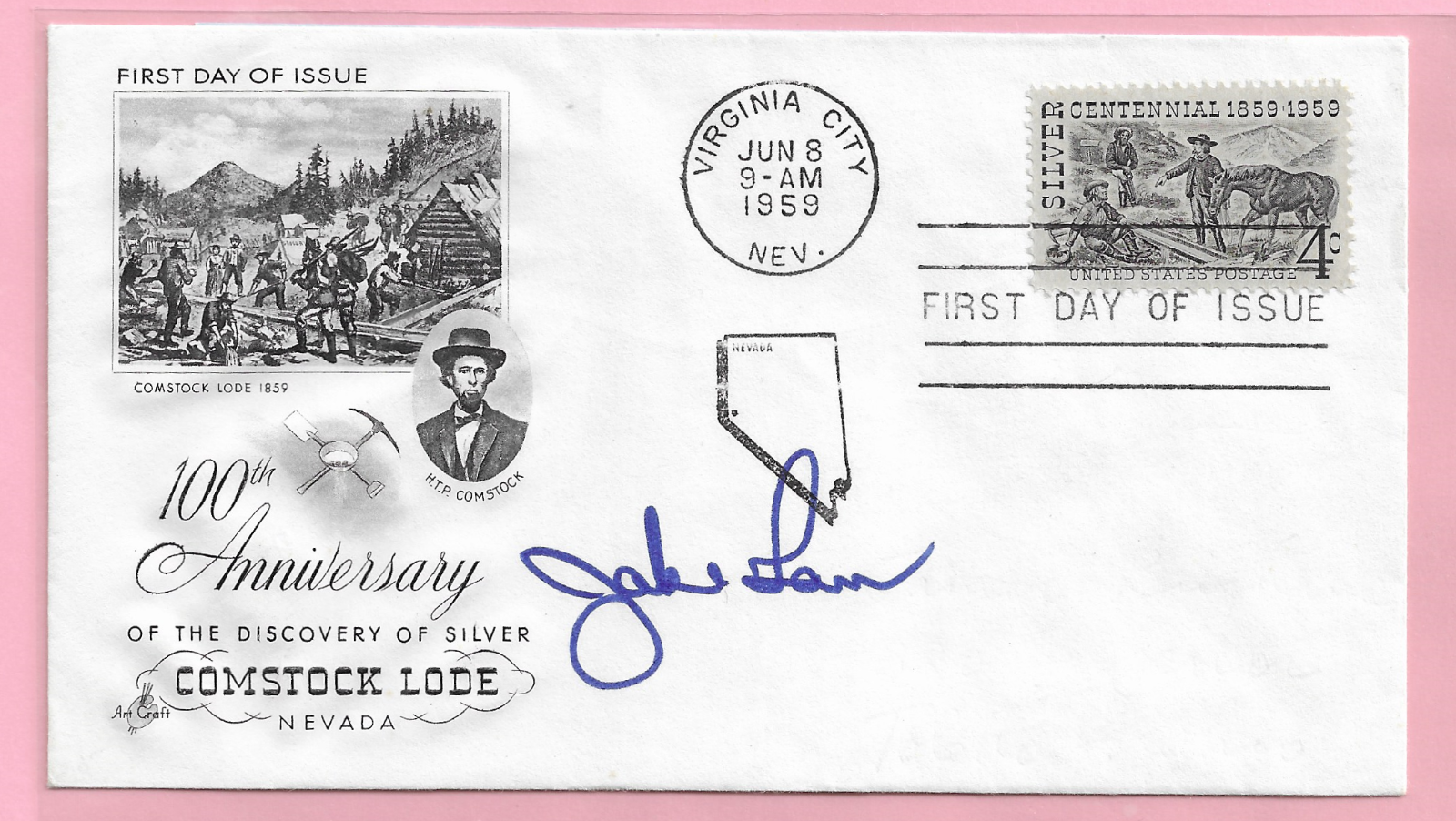 Jake Garn First Congressman in Space Signed Nevada First Day Cover 1959 ...