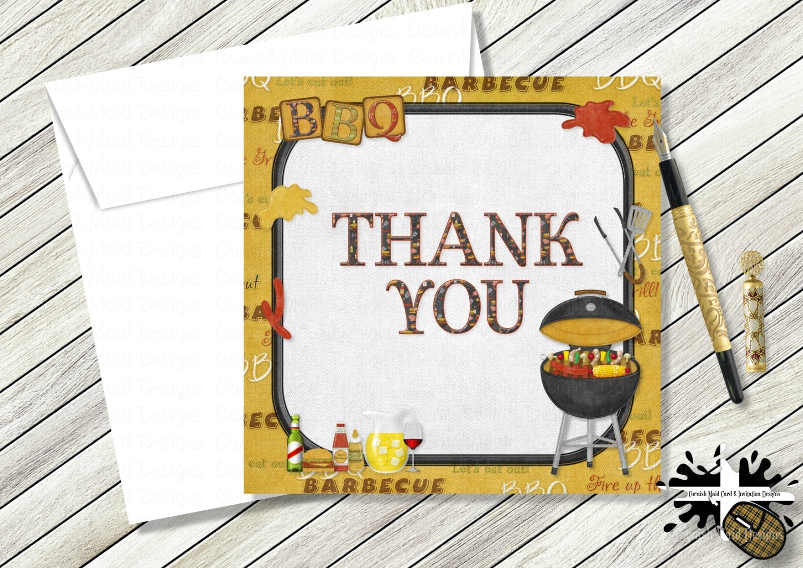 PERSONALISED BBQ PARTY INVITATIONS OR THANK YOU CARDS FAMILY FRIENDS ...