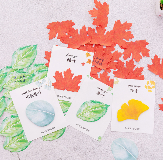 2PC Cute Plant Sticky notes Leaves Page Diary Adhesive Sticker Book ...