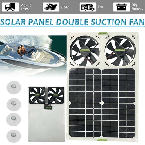 100W Solar Powered Dual Fan Kits Chicken Coops Solar Fan for Small ...