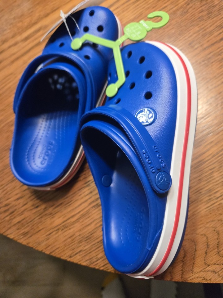 BLUE CROCBAND CROCS KIDS SIZE C13, NEW WITH TAGS ROYAL BLUE W RED ...