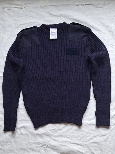 Blauer Genuine Commando Sweater Men's L Navy 100% Wool Crew-Neck Made In England | eBay